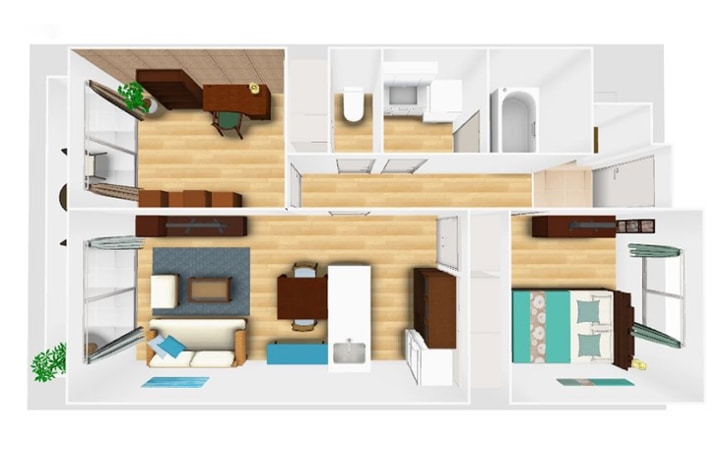 2LDKに最適なレイアウトやインテリアとは～広さや居住人数別の2LDKレイアウトを実例付きで解説～ | a.flat 風が運ぶ、自然の贈りもの - 目黒通り・新宿・大阪梅田(グランフロント北館)