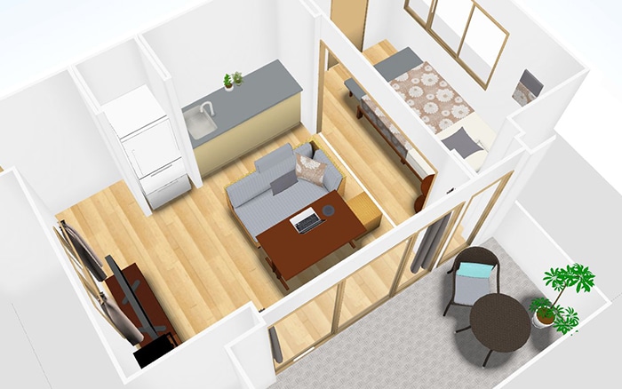 『1LDKのレイアウト』おしゃれなインテリアのポイント＆一人暮らし・二人暮らしのコーディネート実例 | a.flat その暮らしに、アジアの風を - 目黒通り・新宿・大阪梅田(グランフロント北館)