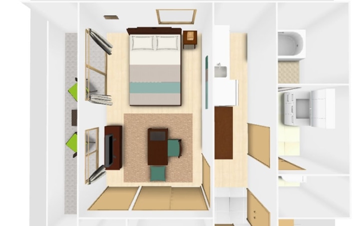 8畳1Kのおすすめレイアウトを解説！縦長や横長の長方形・正方形の8畳レイアウト実例&ポイント紹介 | a.flat その暮らしに、アジアの風を - 目黒通り・新宿・大阪梅田(グランフロント北館)